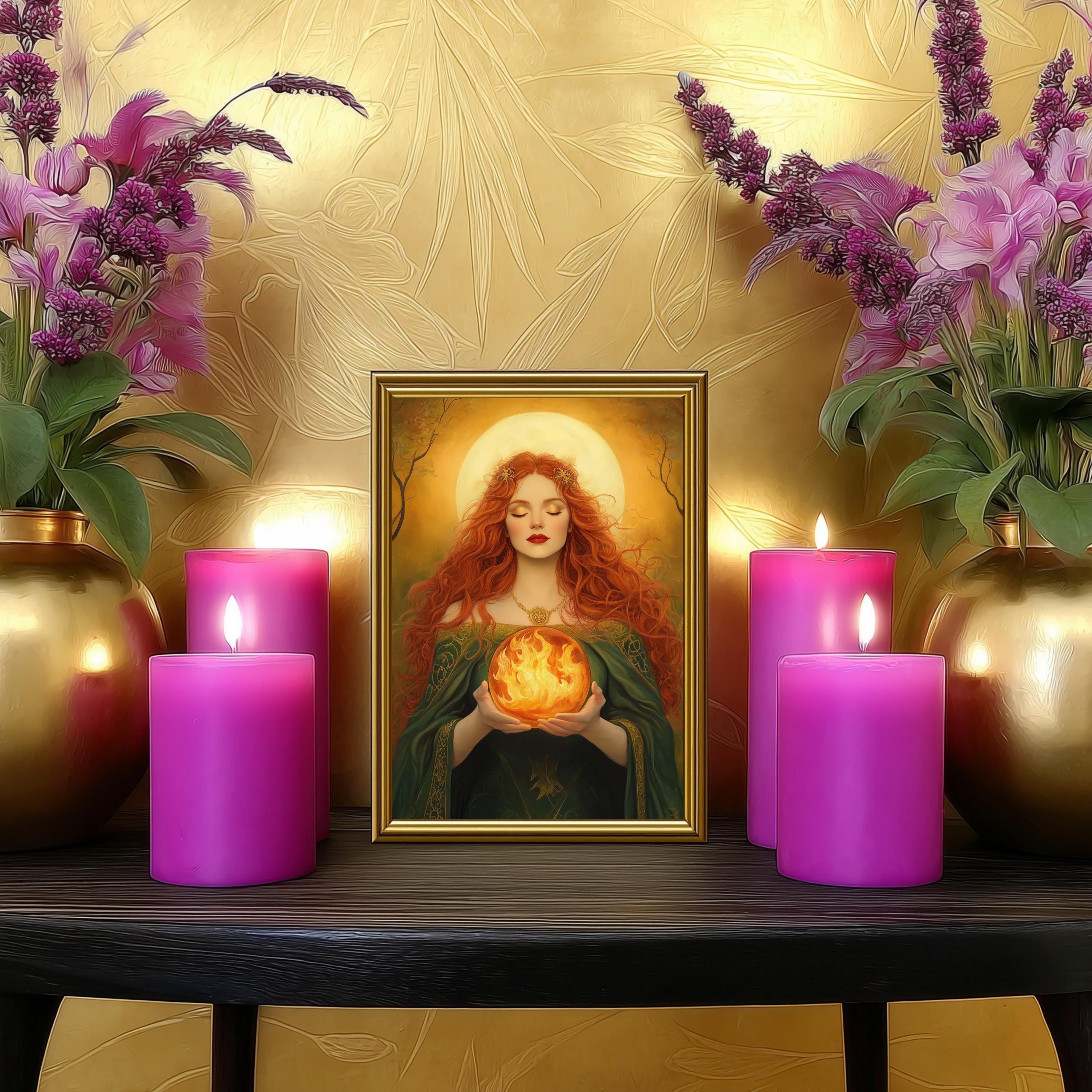 Brigid Vitality & Well Being Prayer Card: Celtic Fire Goddess Healing ...