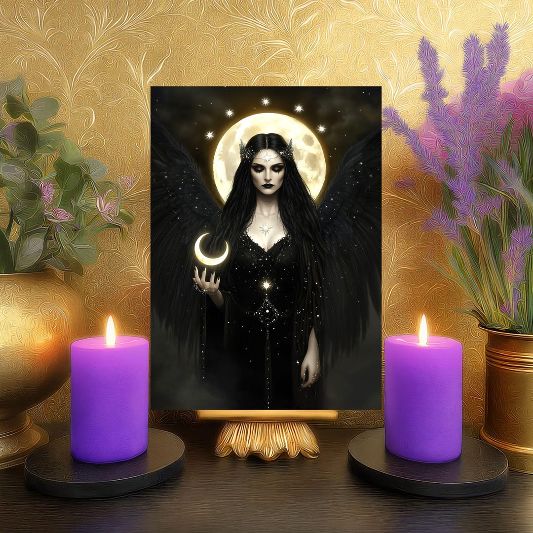 Nyx Spiritual Threshold Invocation Altar Card: Goddess of the Night ...