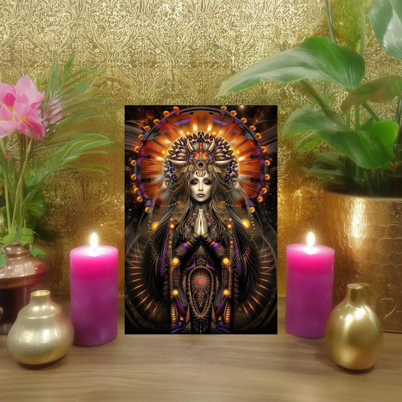 Barbelo Abstract Surreal Print: Divine Feminine Goddess Altar Wall Art ...
