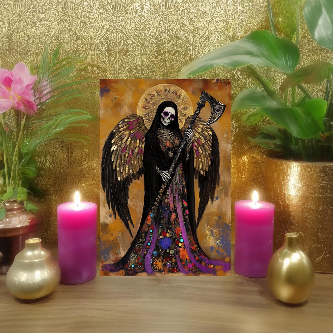 Santa Muerte's Divine Grace Meditation Altar Card: Goddess Saint Prayer ...