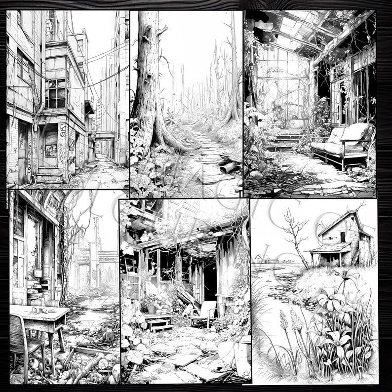 33 Post Apocalyptic Colouring Pages, Digital Printable A4 Colouring ...