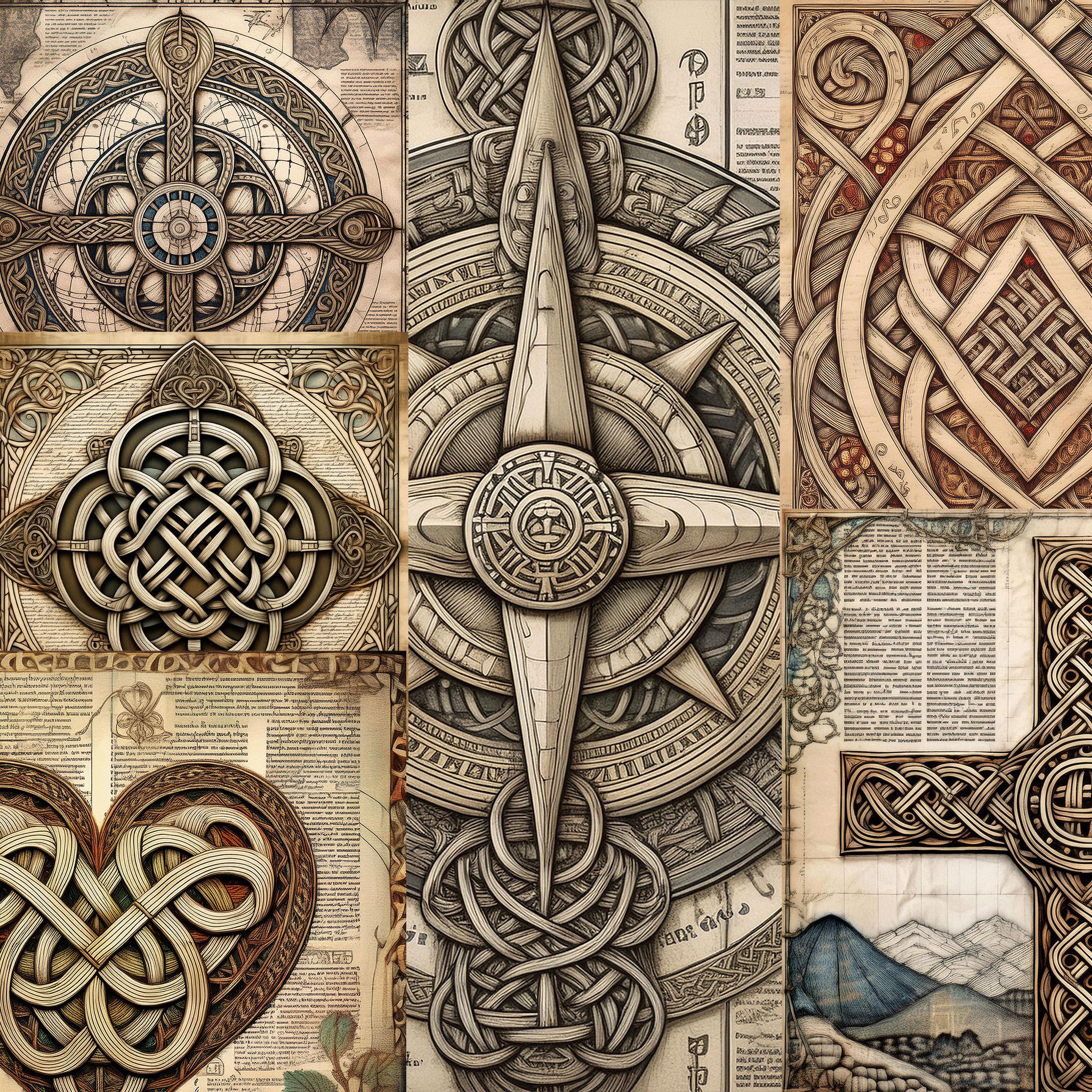Celtic Knots Ephemera Journal Paper, 45 Images in 3 Sizes, Notebook ...