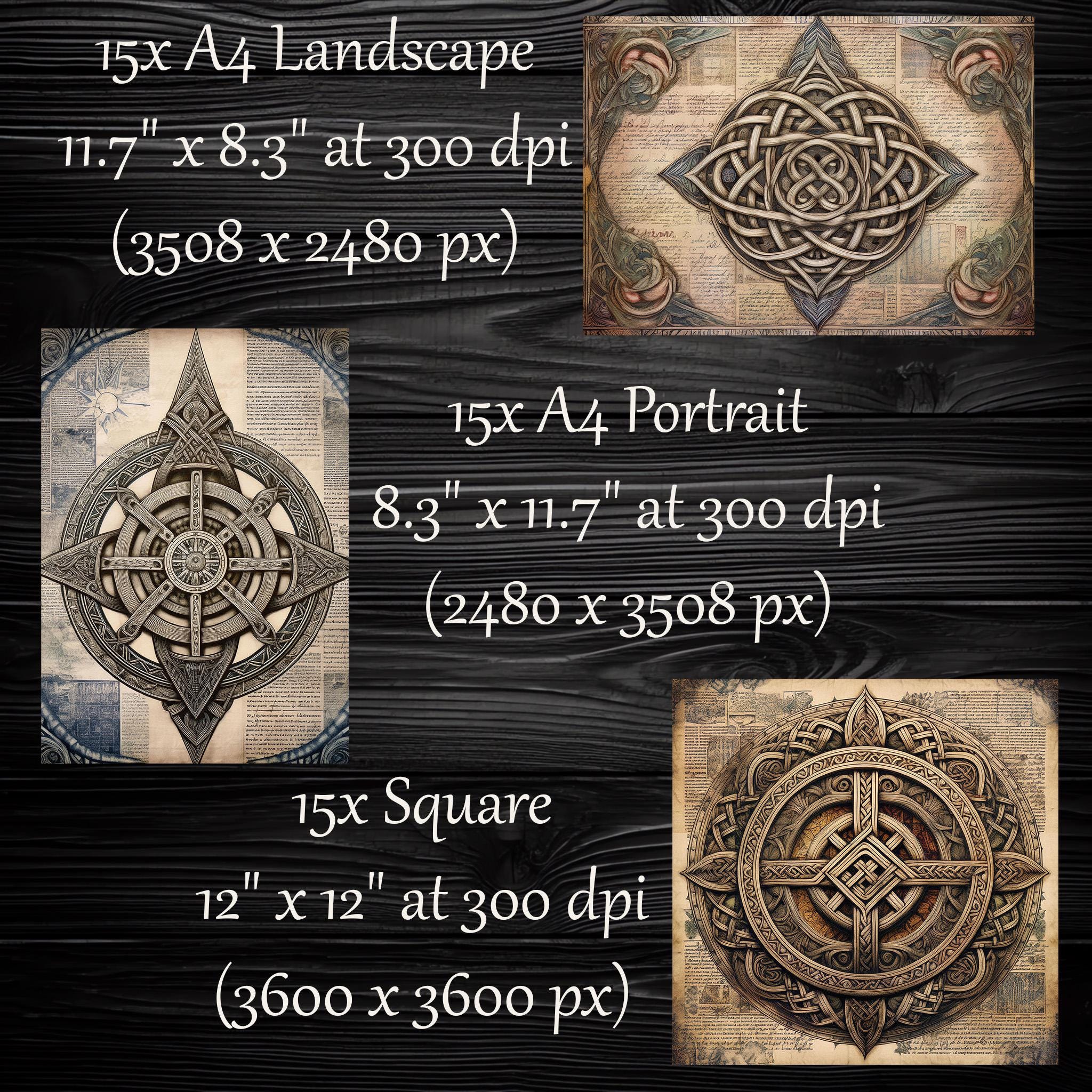 Celtic Knots Ephemera Journal Paper, 45 Images in 3 Sizes, Notebook ...