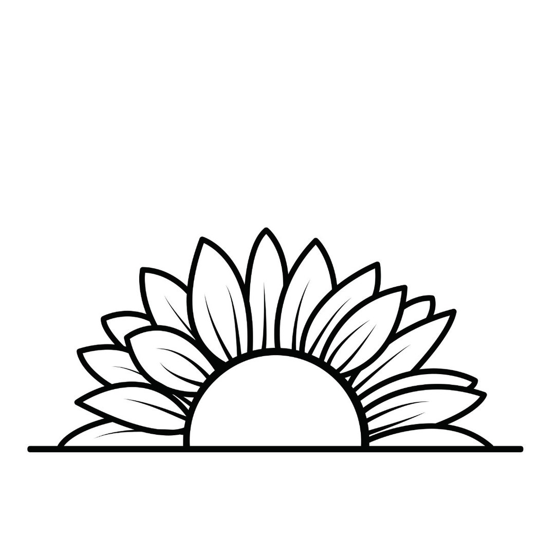 Half Sunflower Vynal Decal - Etsy