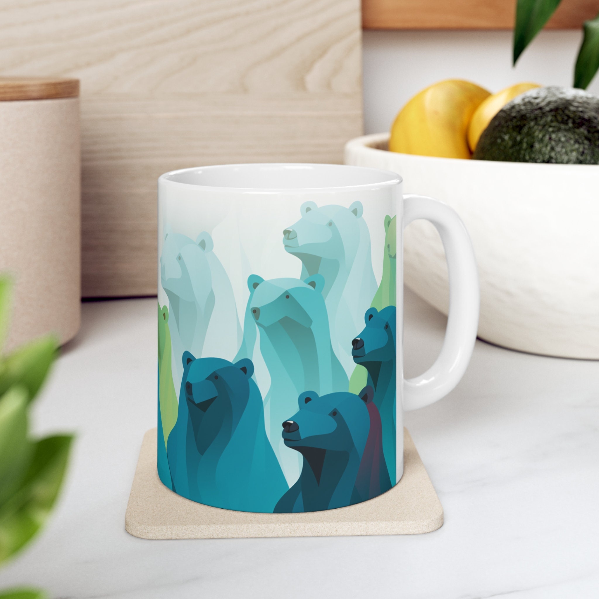 Colorful Bear Mug, Wild Animal Mug, Grizzly Mug, Grizzly Gift, Gift for ...