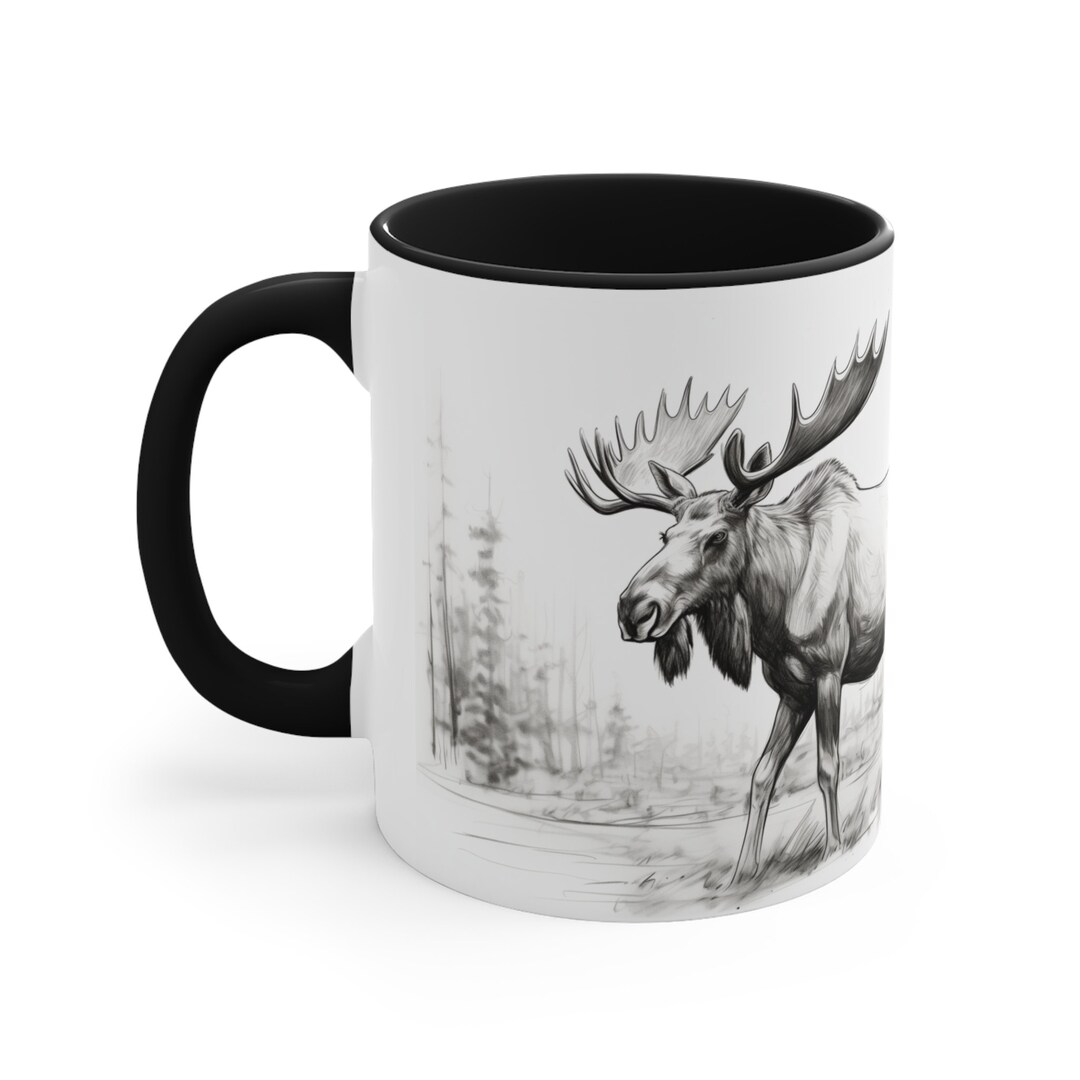 Moose Design Mug, Moose Gift, Wild Animal Mug, Animal Design Mug, Gift ...
