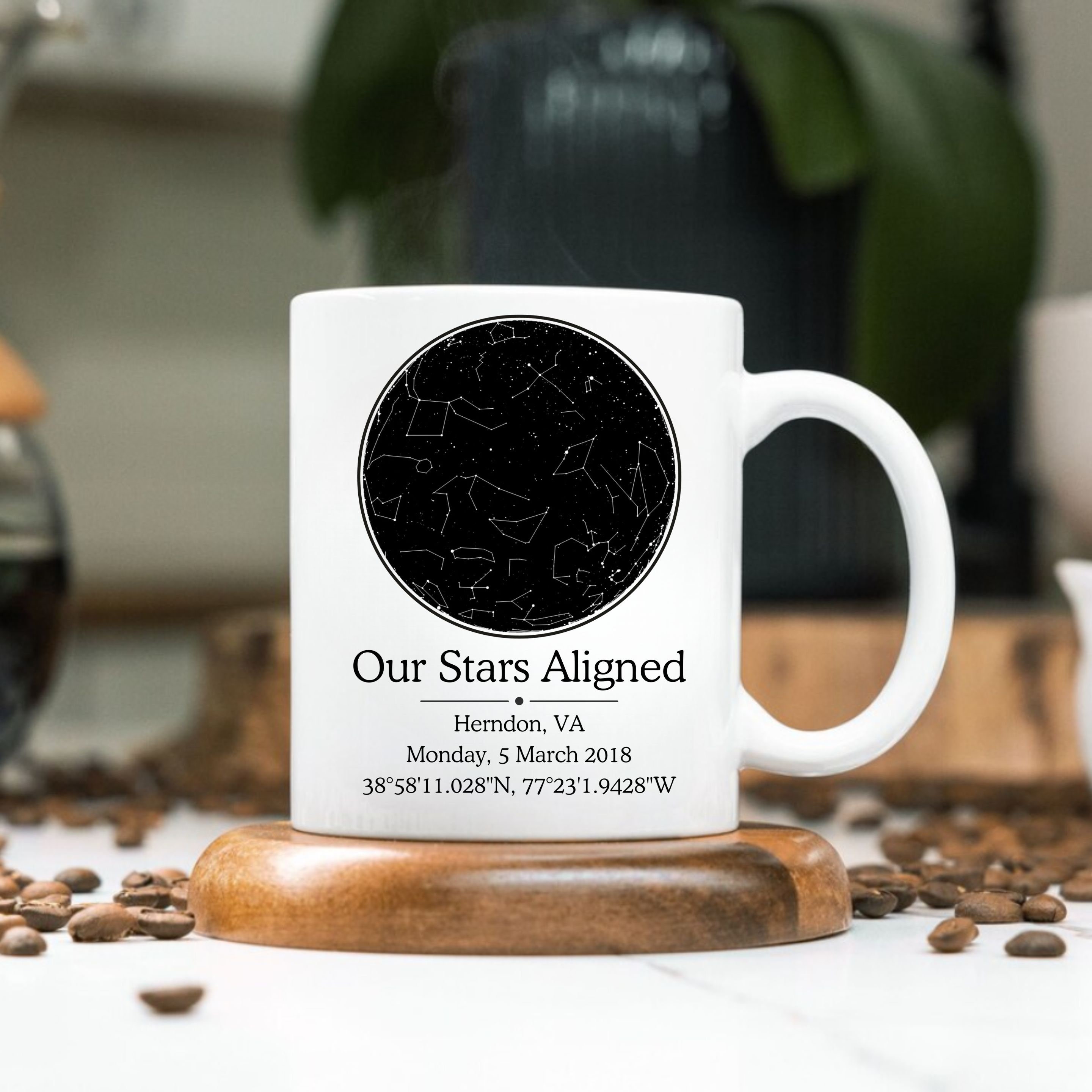 Custom Star Map by Date Mug, Custom Star Map Mug, Anniversary Gift ...