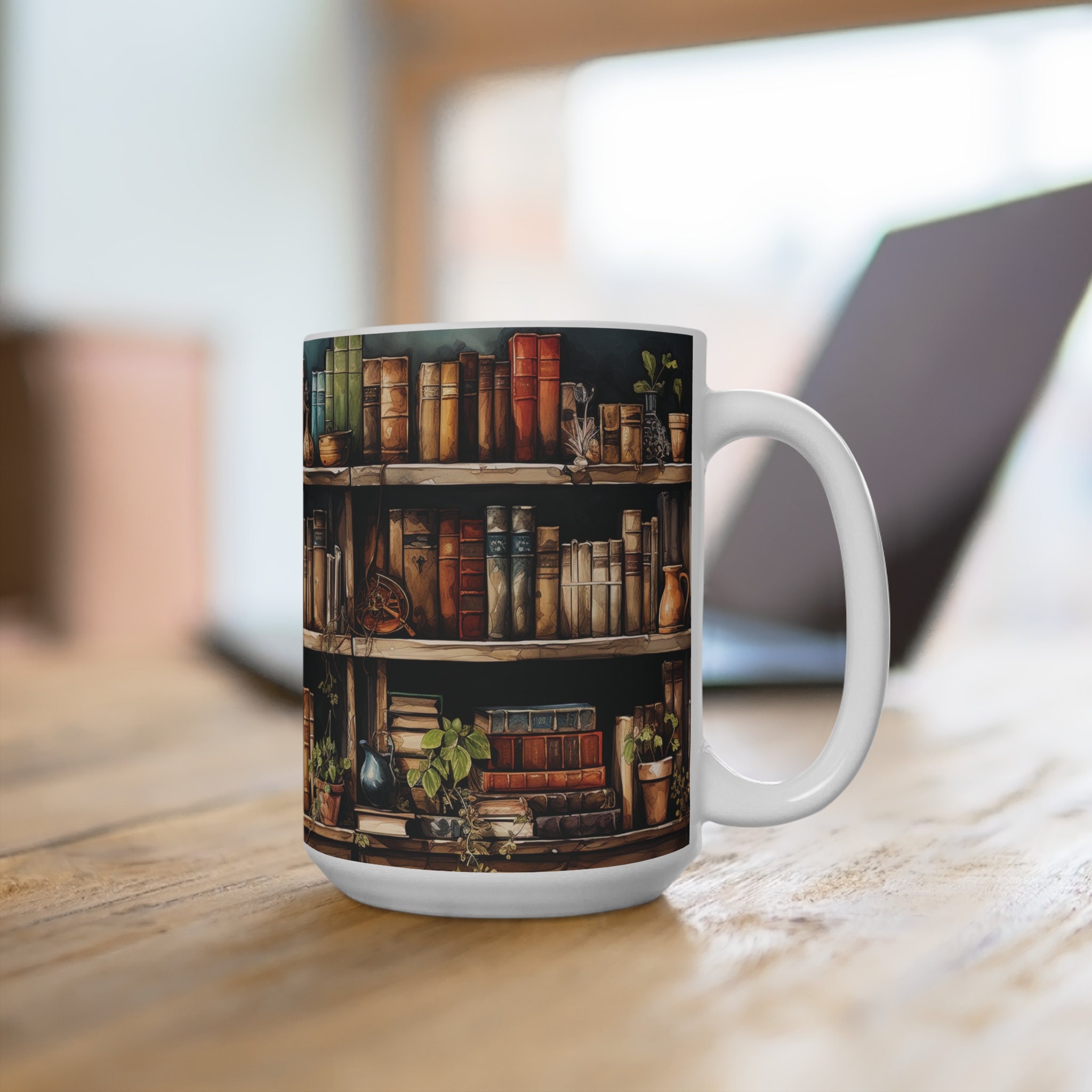 3D Effect Realistic Old Books Mug, Book Lover Gift, Book Lover Mug, 3D ...