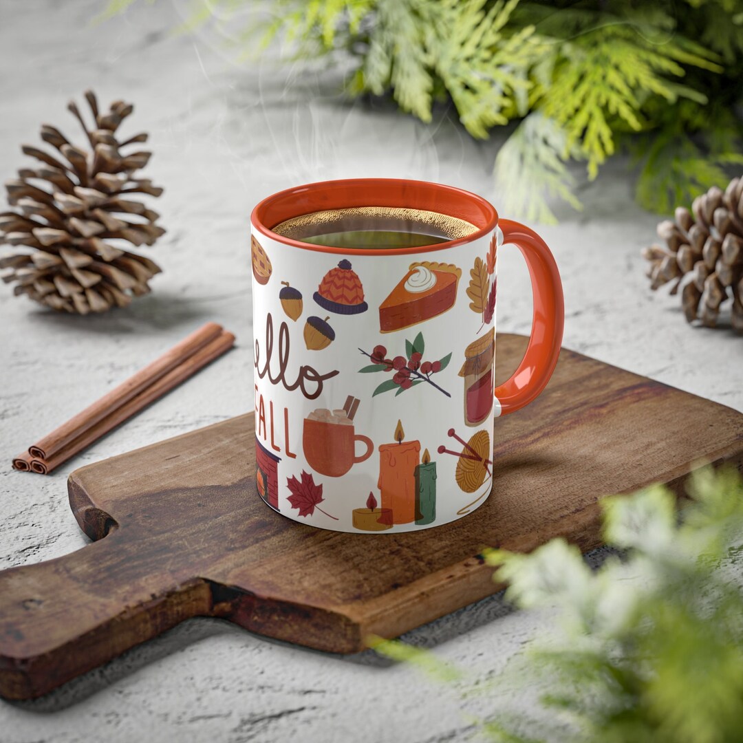 Hello Fall Mug, Cute Fall Mug, Hello Fall Coffee Mug, Fall Mug, Pumpkin ...