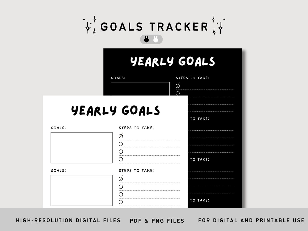 Digital Goals Tracker Printable Goals Tracker Journal 2024 Goals ...
