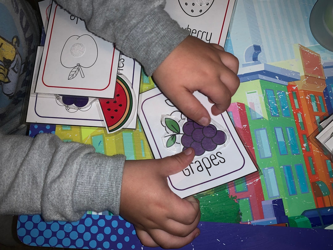 Interactive Matching Fruit Flashcards W/o Color - Etsy