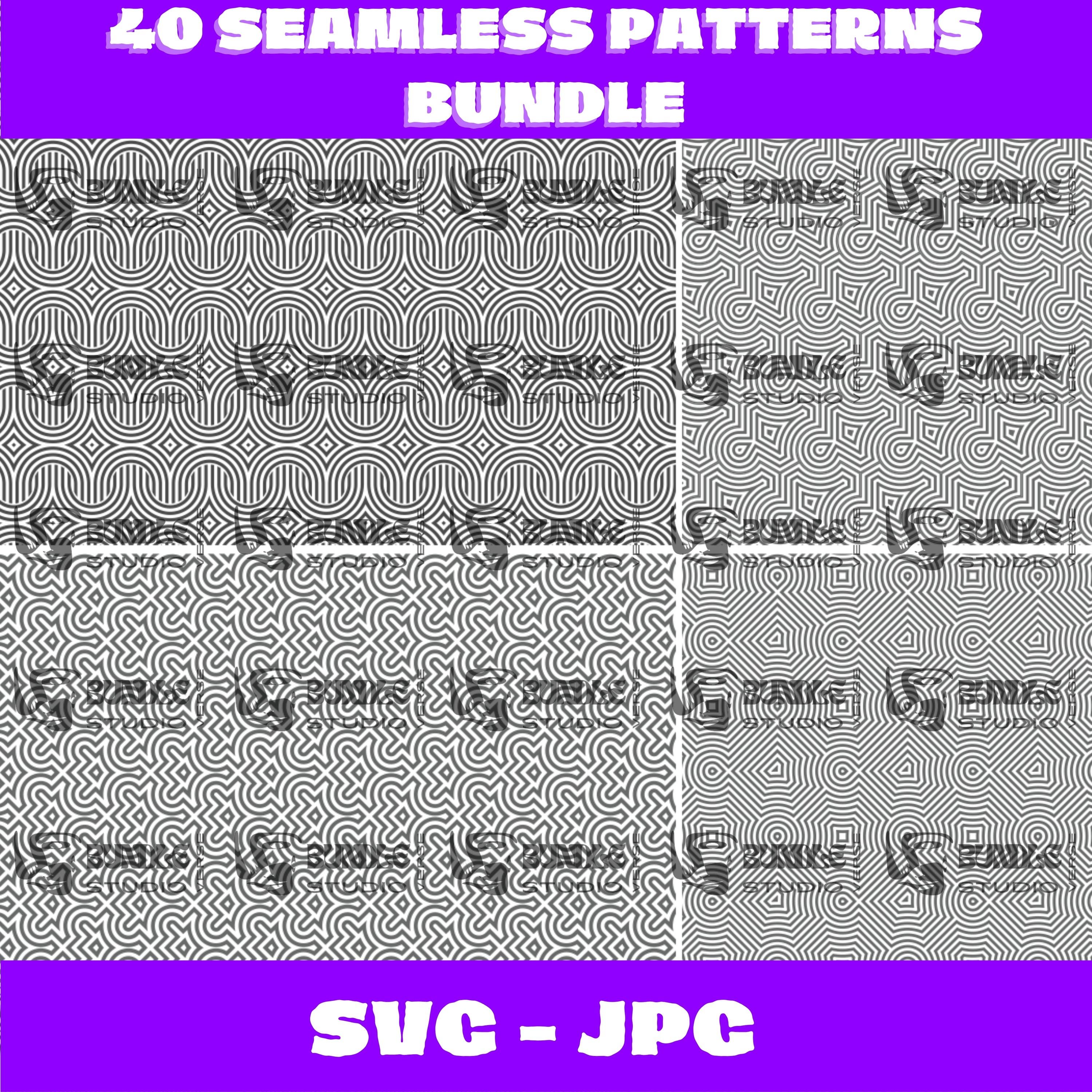 Seamless Patterns 40 Bundle, SVG - JPG Files | Suitable for CNC, Xtool ...