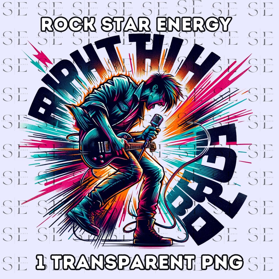 Rock Star Energy PNG, Colorful Live Performance Art, Instant Download ...