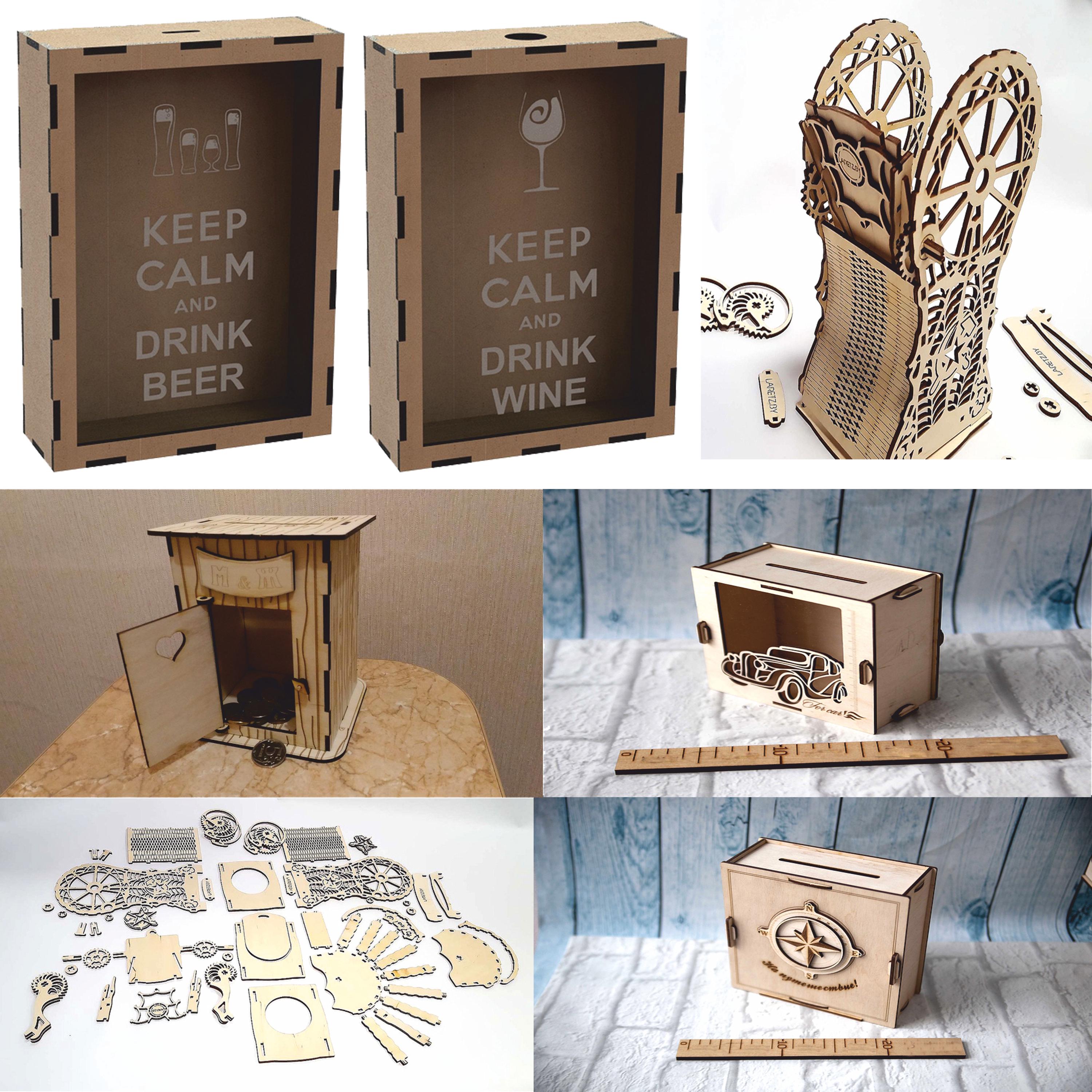 Laser Cut Money Boxes Bundle - 40+ Files for 2D & 3D Designs, CNC Files ...