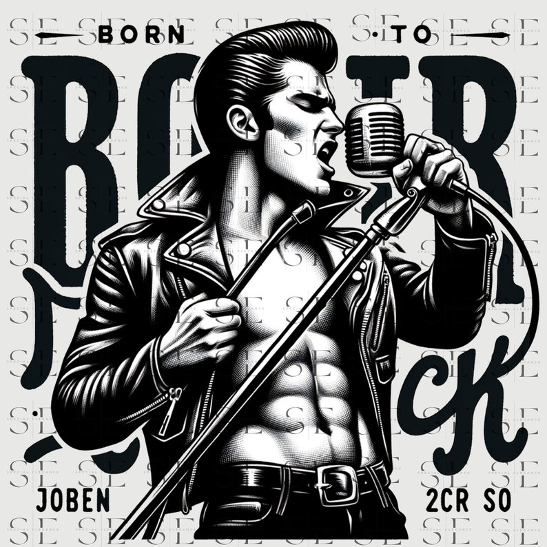 Vintage Rockstar PNG, Classic Rock Icon Art, Instant Download, Rebel ...