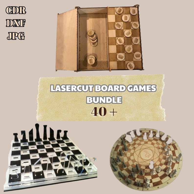 Boardgames 40+ Laser Cut Bundle | CNC Design Files, Cdr, Dxf, Jpg ...