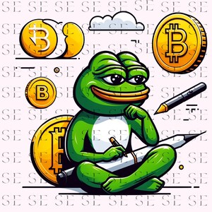 Creative Frog With Coin Crypto Art PNG, Instant Download, 300 DPI, NFT ...