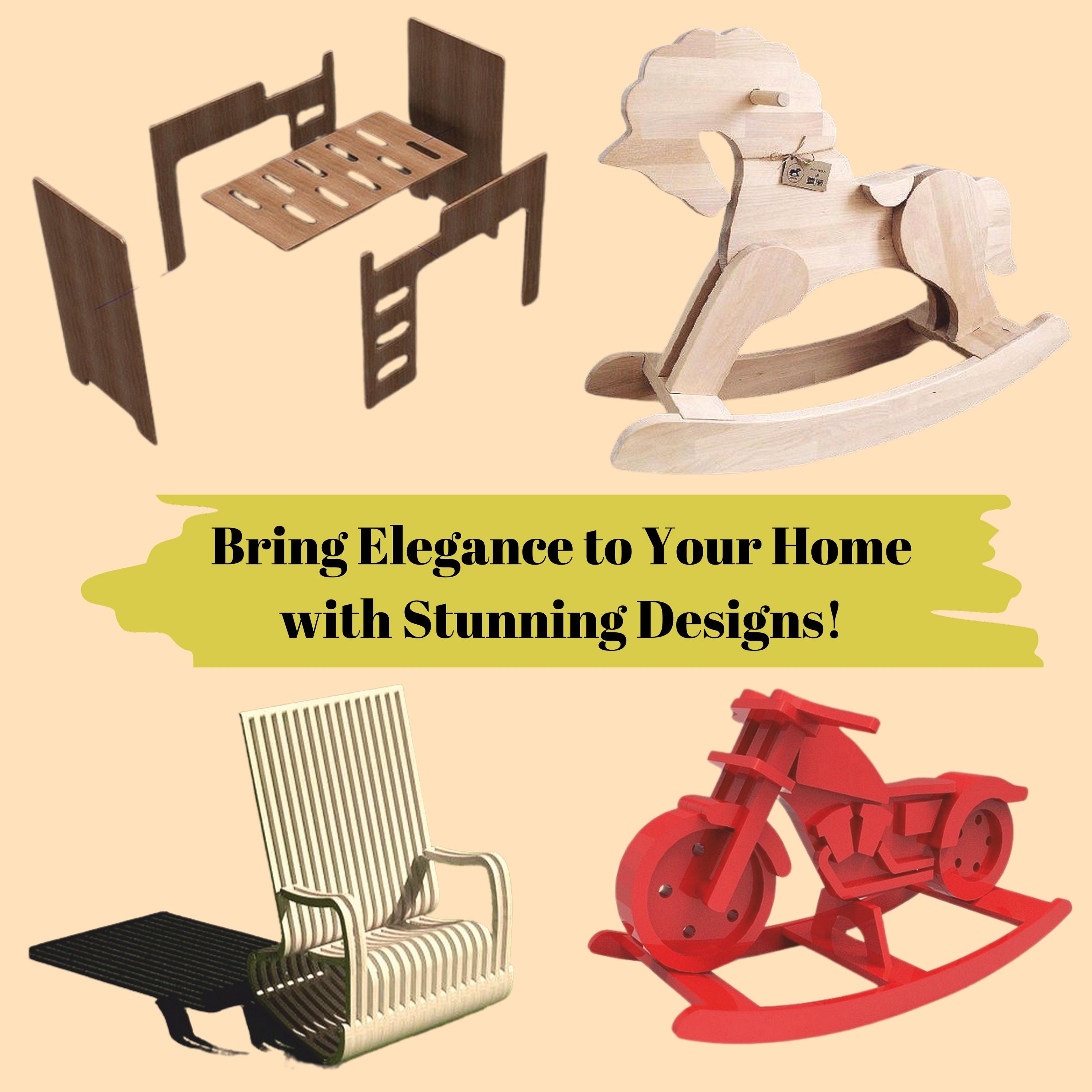 Rocking Chairs 10+ Laser Cut Bundle | CNC Design Files, Svg, Cdr, Dxf ...