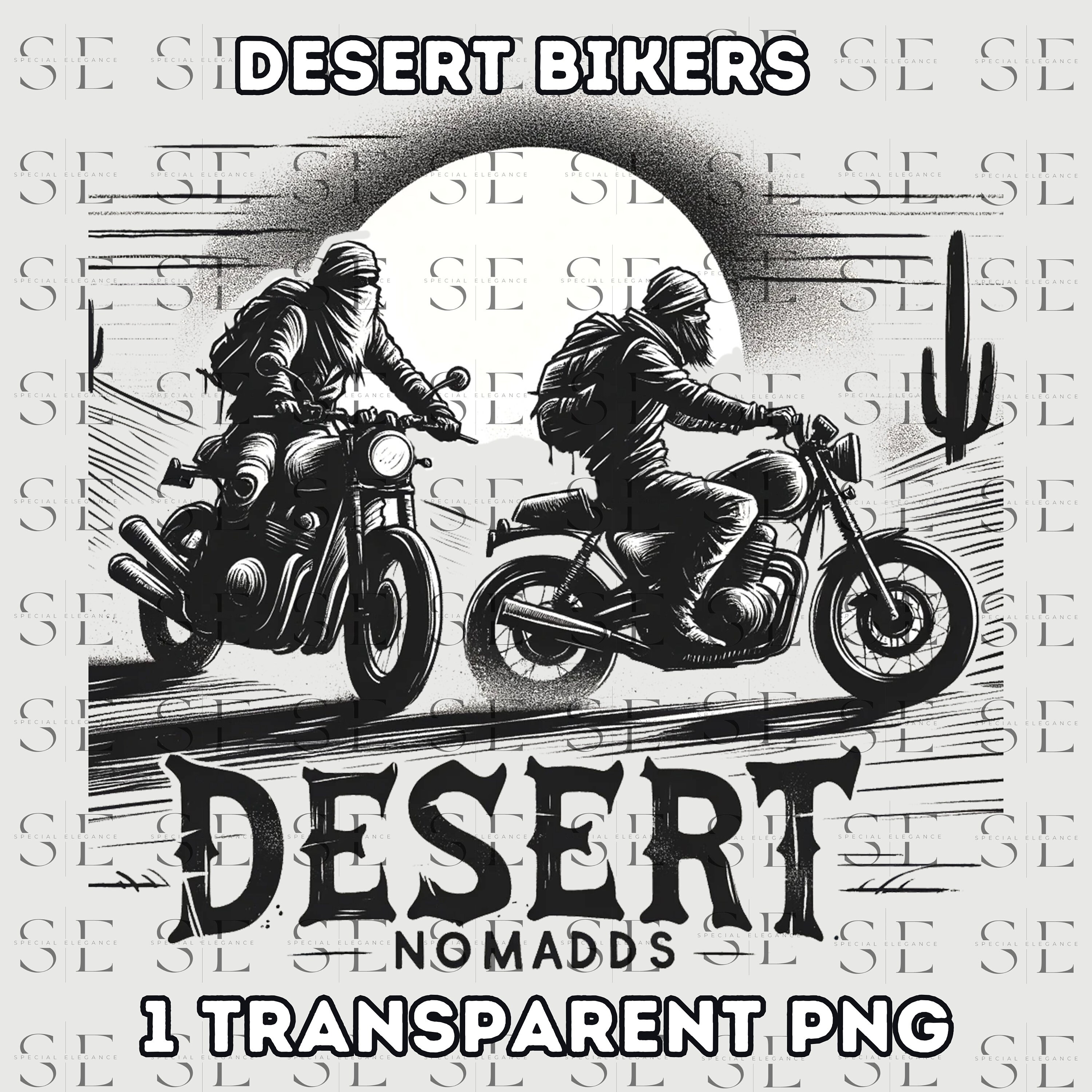 Desert Bikers PNG, Nomad Motorcycle Art, Instant Download, Vintage ...