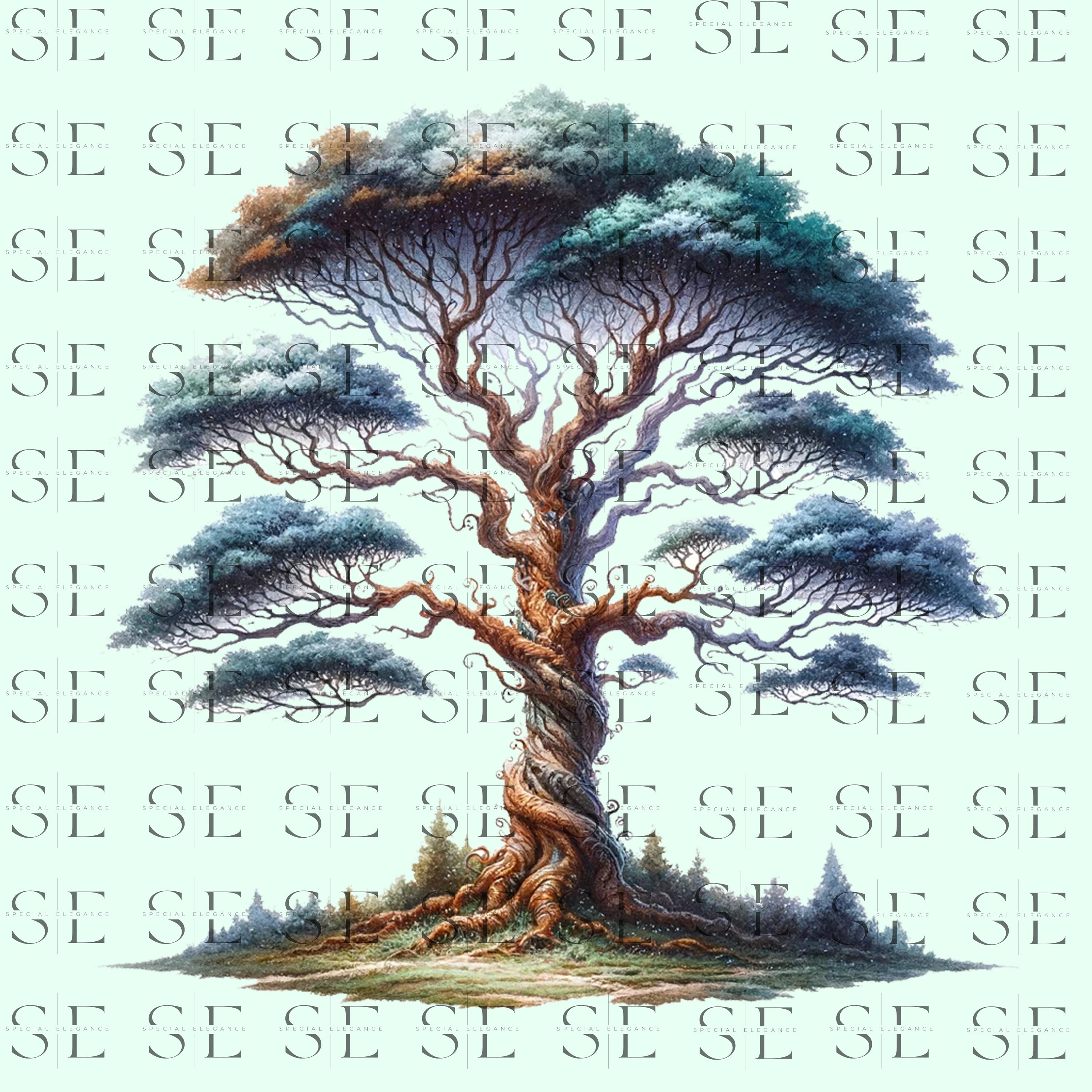 Enchanted Forest Trees, Clipart, PNG Instant Download, Printable ...