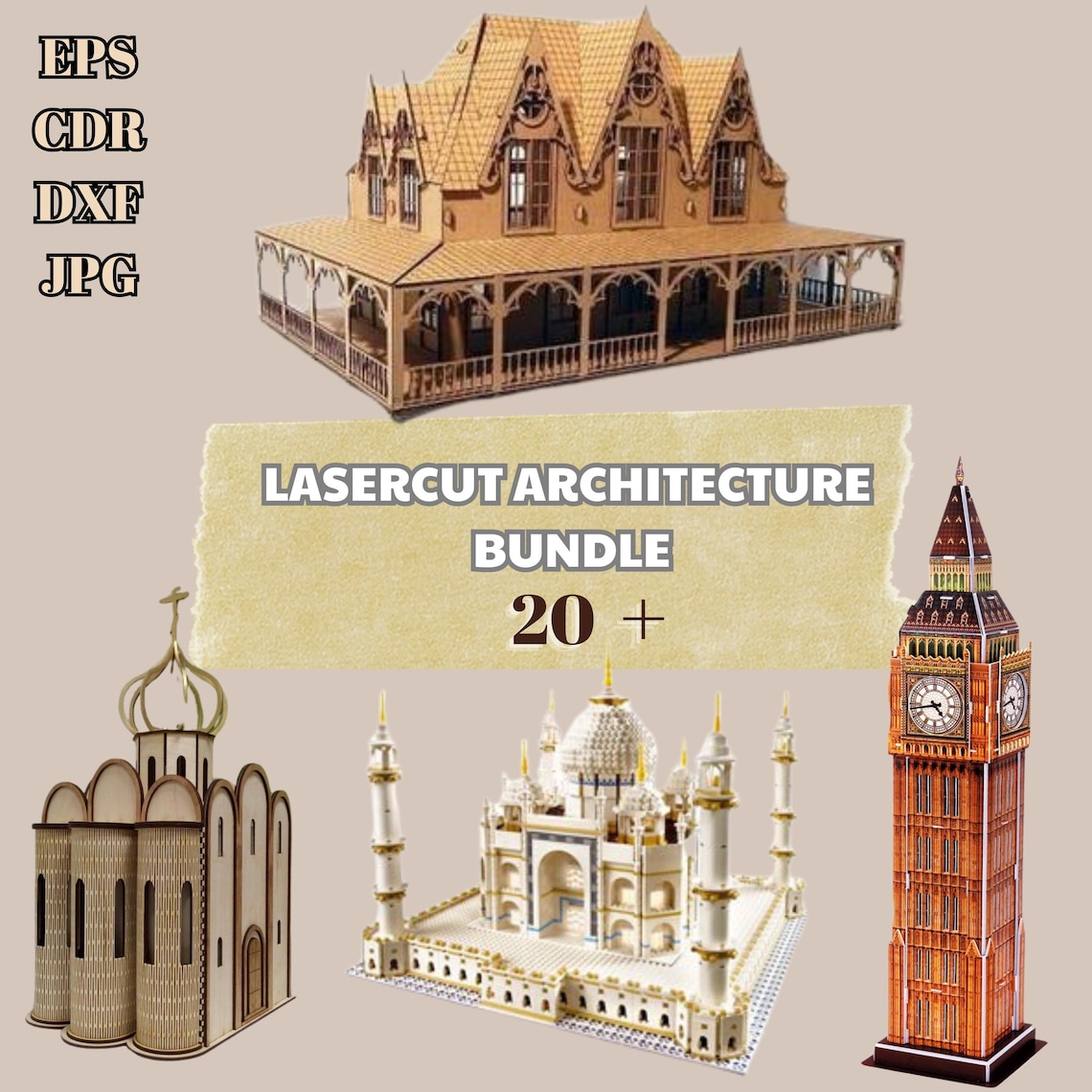 Architecture 20+ Laser Cut Bundle | CNC Design Files, Cdr, Dxf, Jpg ...
