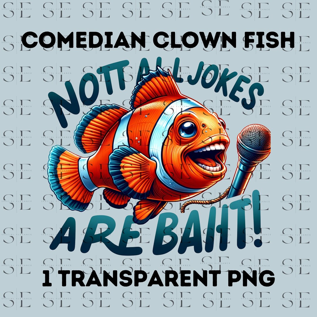 Comedian Clown Fish, Clipart, PNG Instant Download, Printable Content ...