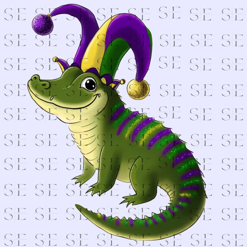 Mardi Gras Alligator PNG, Festive Gator Download, Instant Carnival ...