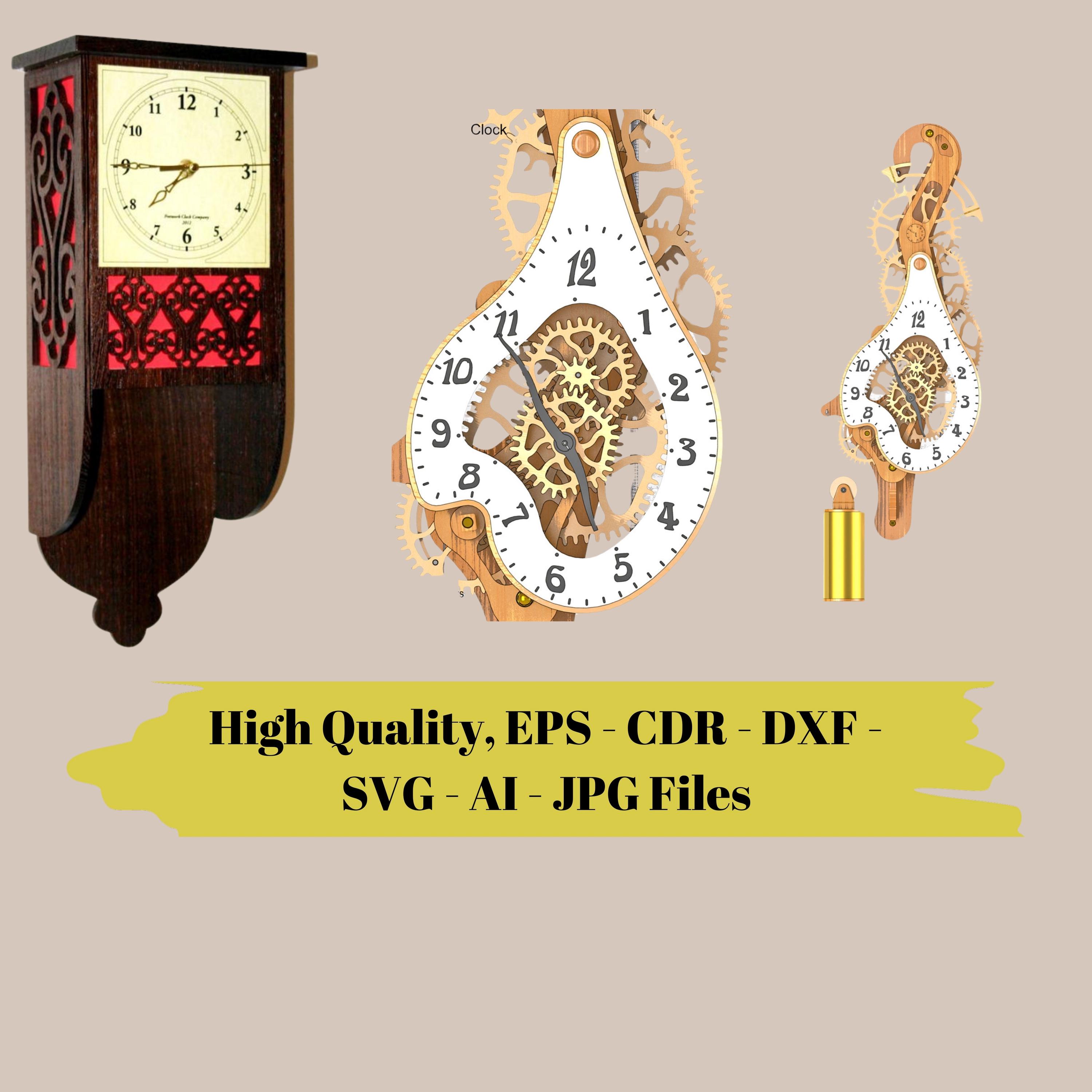 Clocks 10+ Laser Cut Bundle | CNC Design Files, Svg, Cdr, Dxf, Jpg, Eps ...