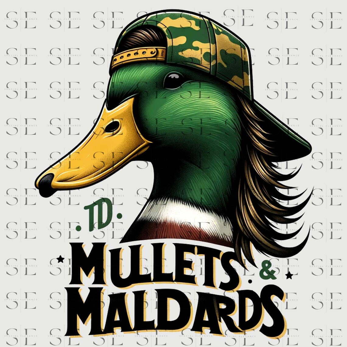 Mallard Duck Mullet PNG, Camo Cap Duck Download, Instant Image, TD ...