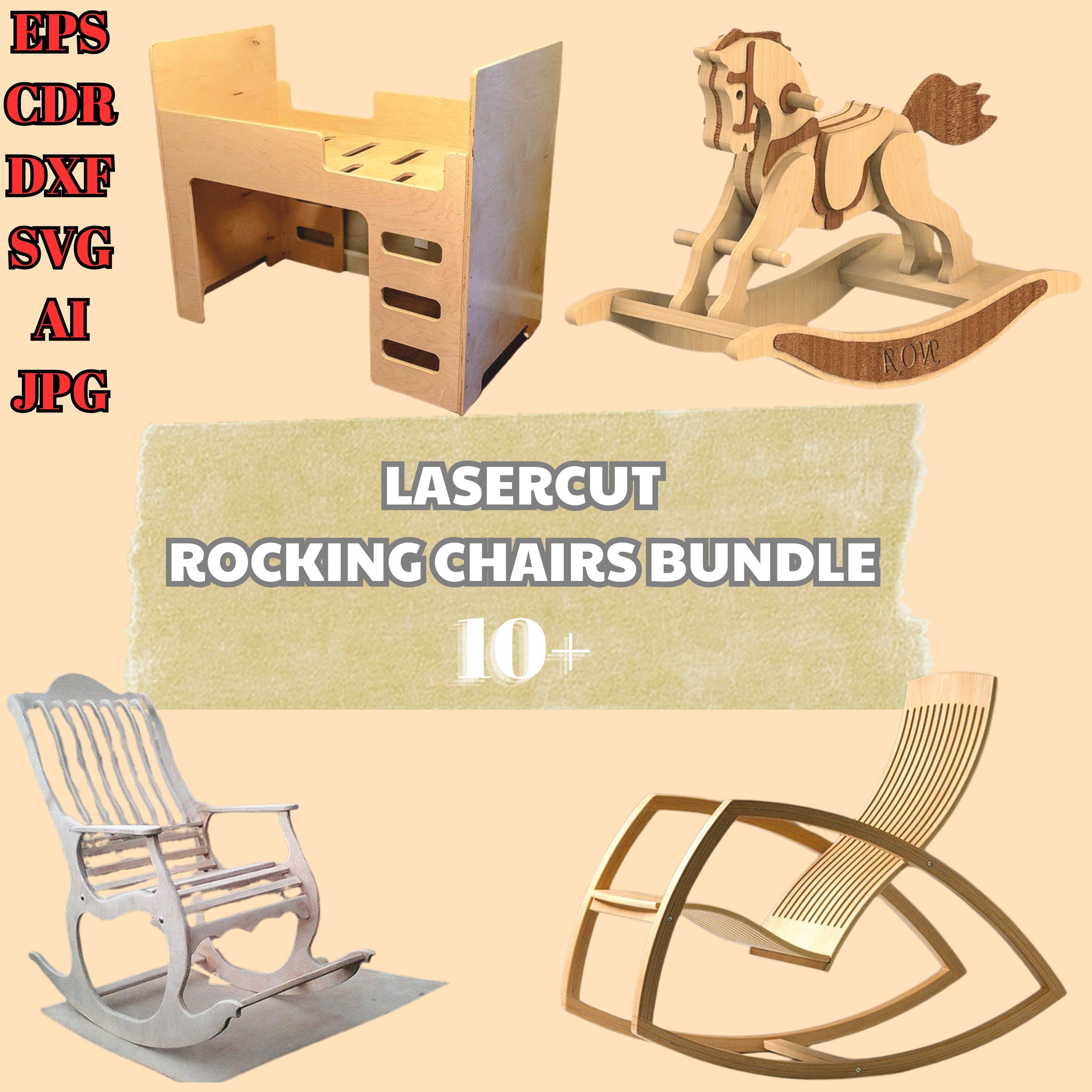 Rocking Chairs 10+ Laser Cut Bundle | CNC Design Files, Svg, Cdr, Dxf ...