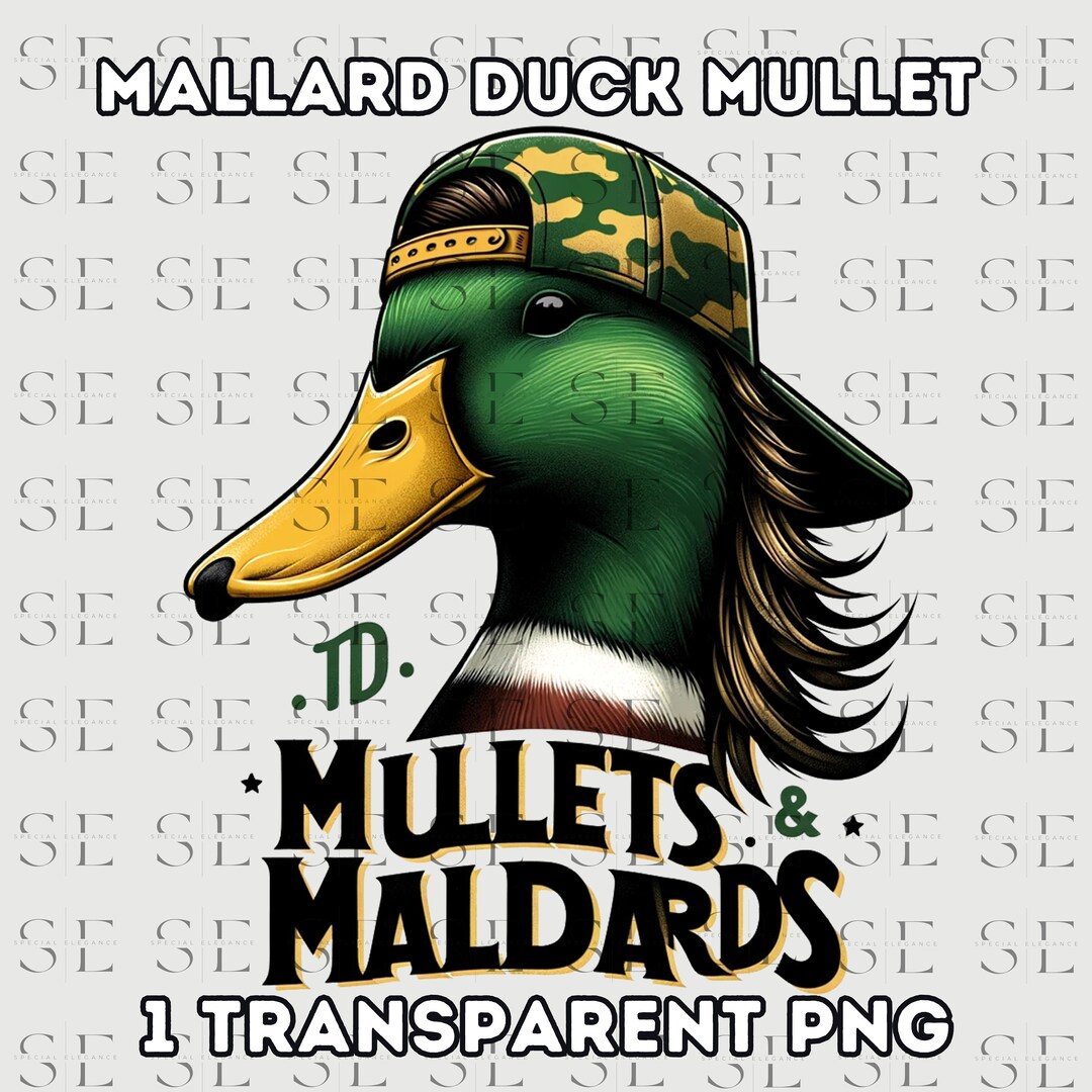 Mallard Duck Mullet PNG, Camo Cap Duck Download, Instant Image, TD ...