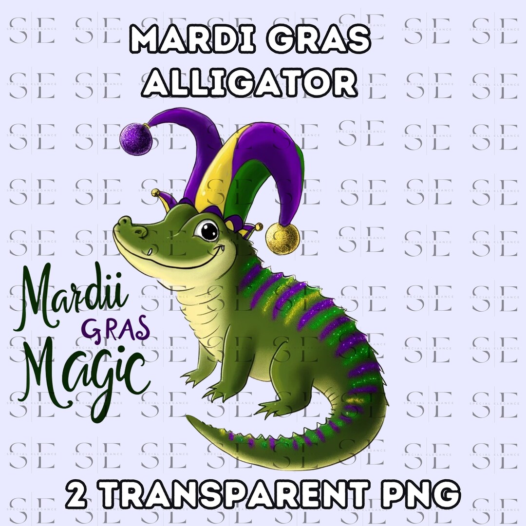Mardi Gras Alligator PNG, Festive Gator Download, Instant Carnival ...