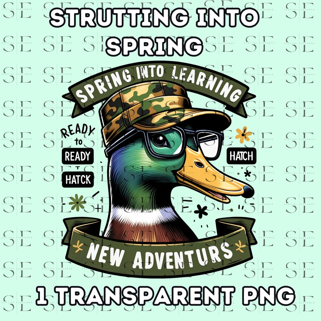 Educational Duck PNG, Camo, Clipart, Instant Download, Spring Theme ...