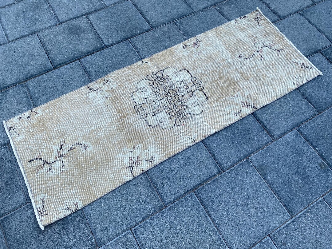 1.9x5.0 Ft, Small Rug Runner, Neutral Rug, Brown Rug, Oushak Rug ...