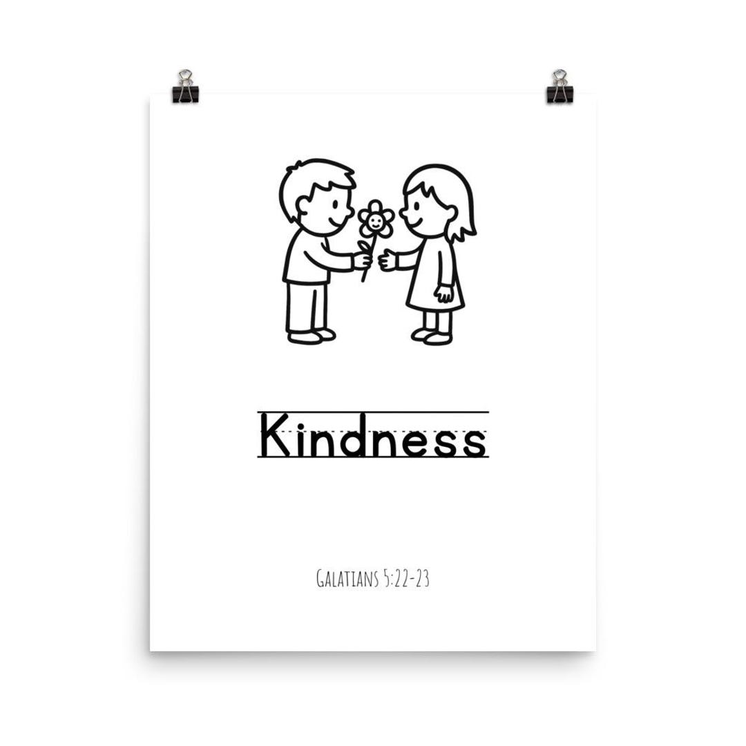 Kindness - Fruit of the Spirit Poster for Nursery/kids Room/classroom ...