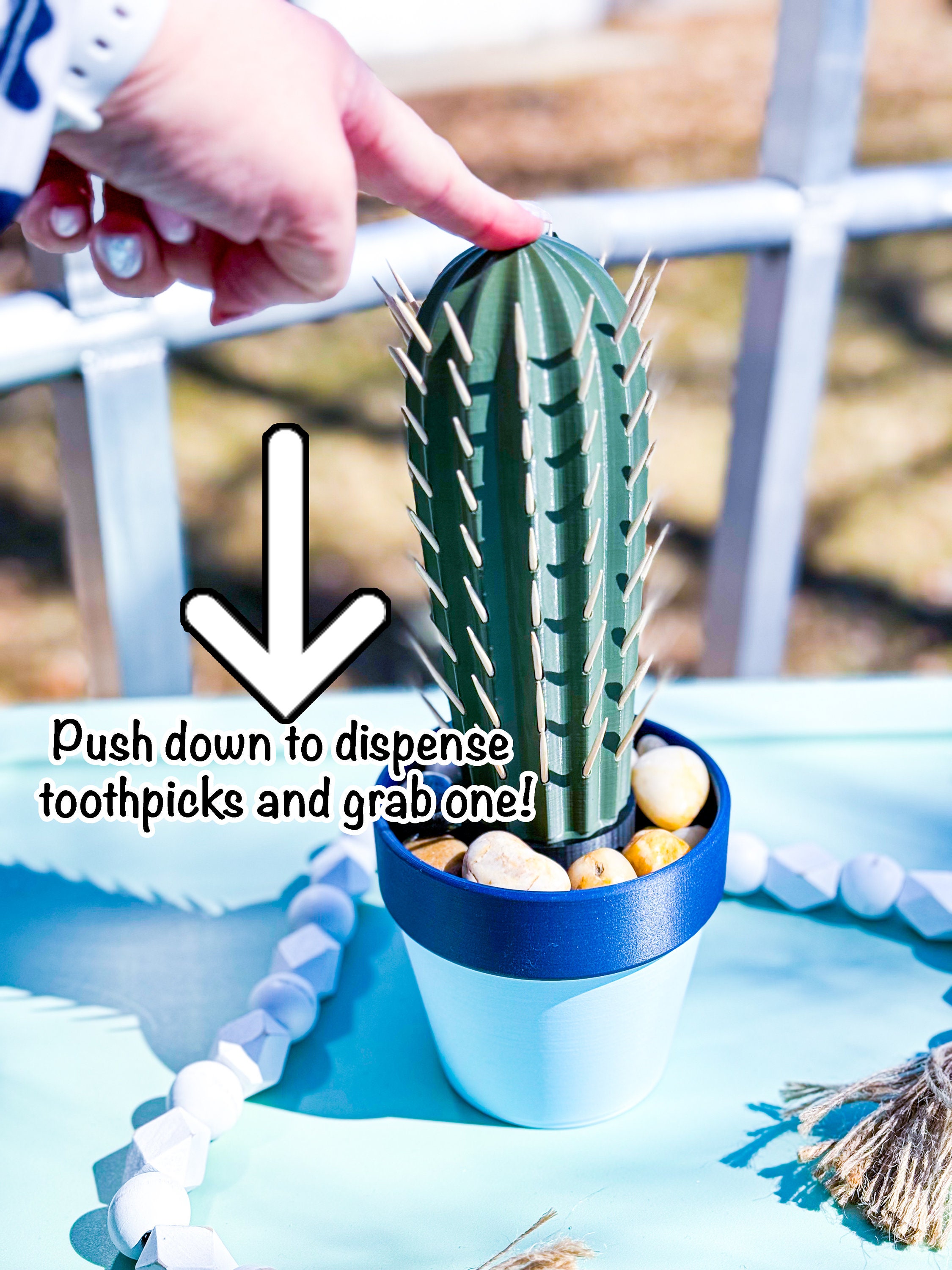 Cactus Toothpick Dispenser Plastic Plant Toothpick Holder Cactus With ...