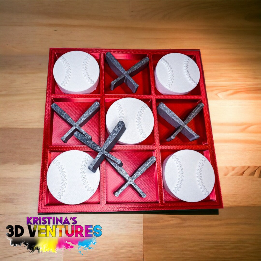 Travel Tic-tac-toe Game Board, Tic Tac Toe, Baseball Themed - Etsy