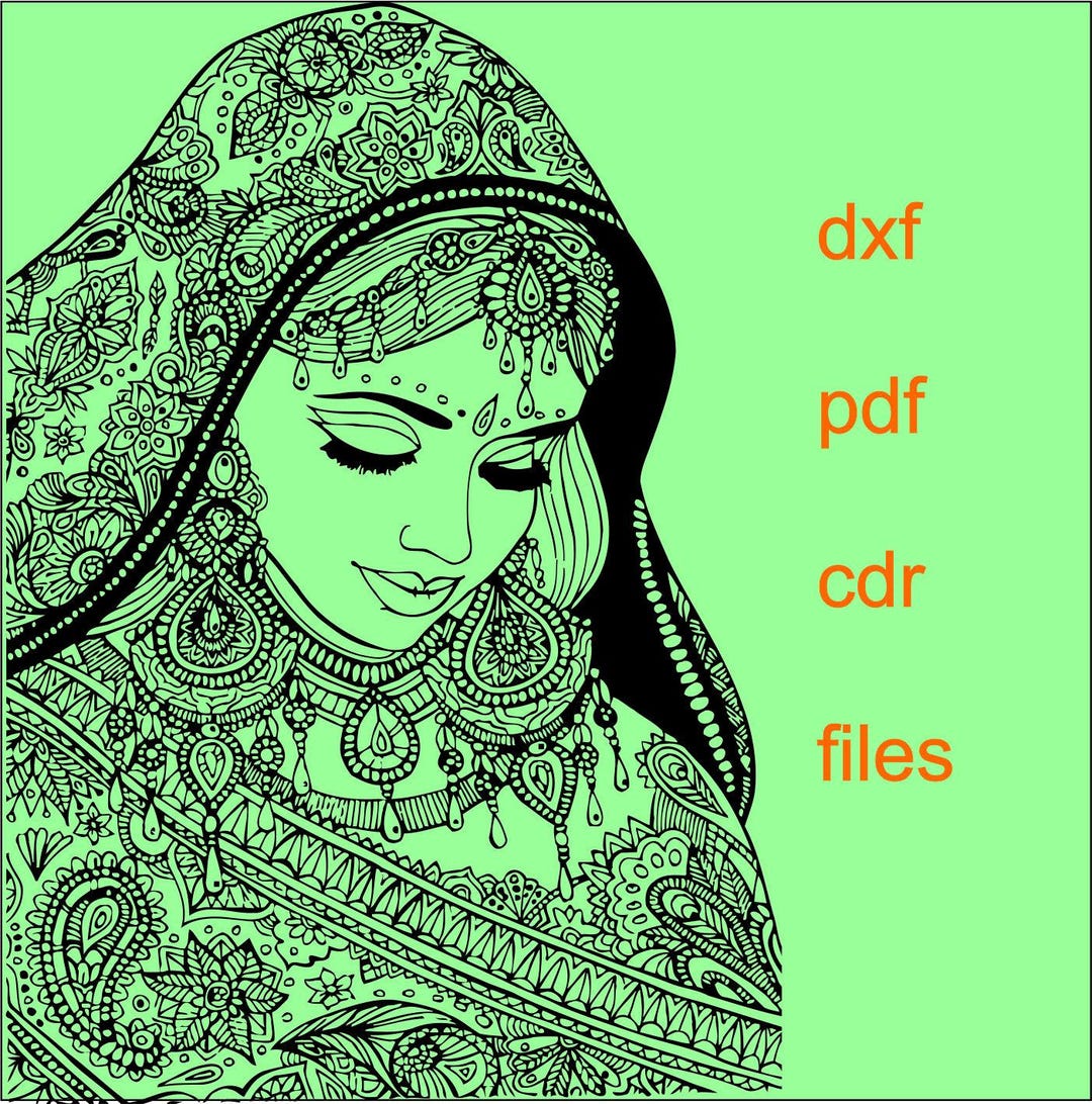 Digital Files, Indian Bride Dxf,cdr,pdf - Etsy