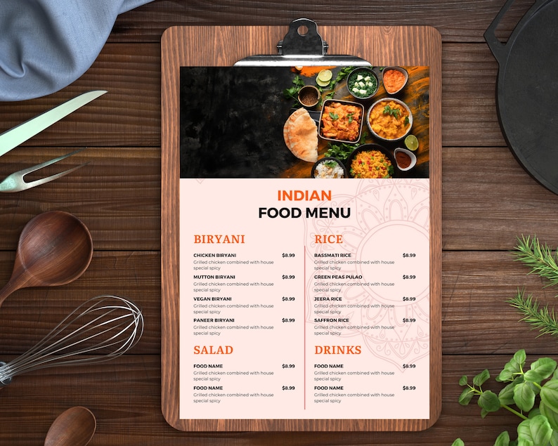 Editable Restaurant Menu, Menu, Food Menu, Restaurant Menu, Easy Edit ...