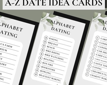 A-Z Alphabet Date Night Ideas Printable Cards | A-Z Dating Idea Cards ...