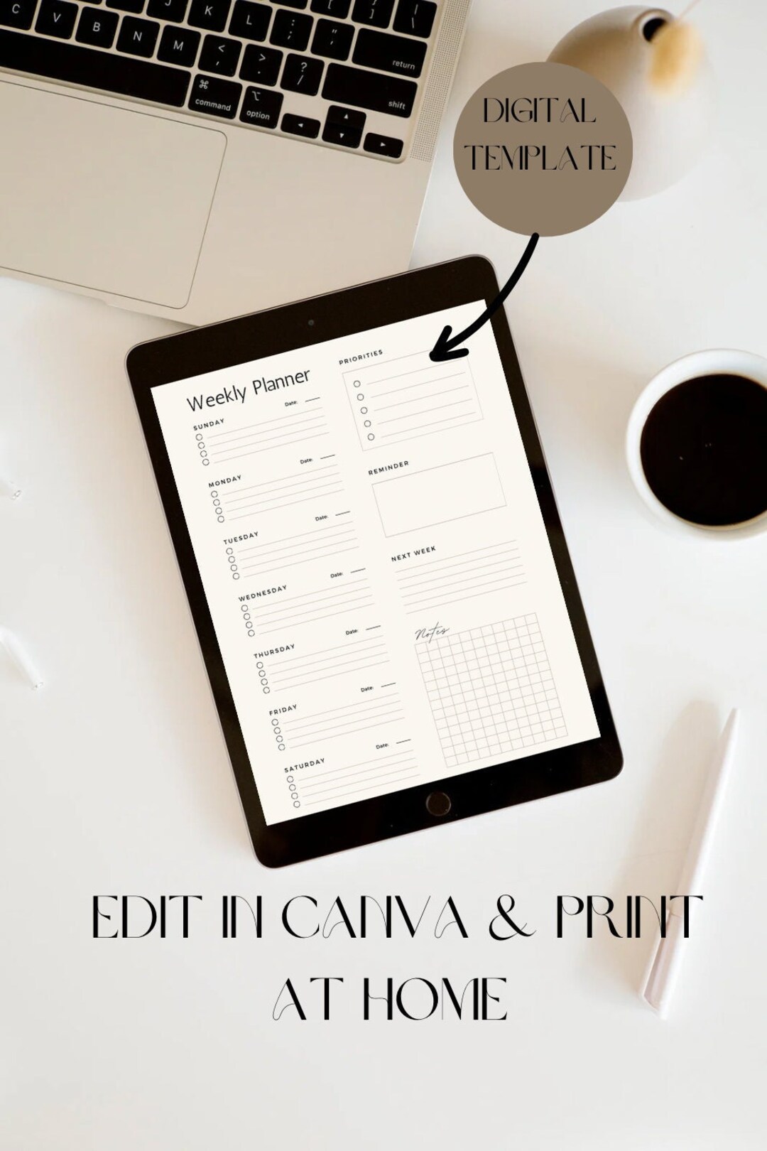 2024 Digital Planner, Portrait Planner, 2024 Planner, 2024 Dated ...