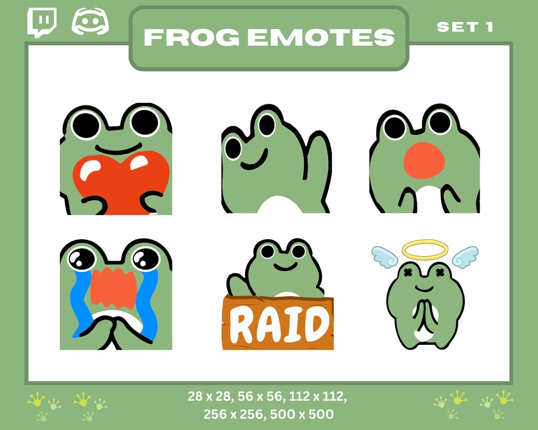 Cute Frog Emote Twitch Emote Discord Emote Kick Emote - Etsy