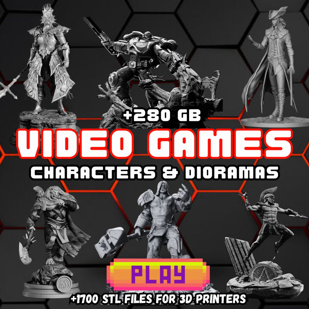Video Games STL Pack Over 280GB 1700 STL Files Categorized and ...