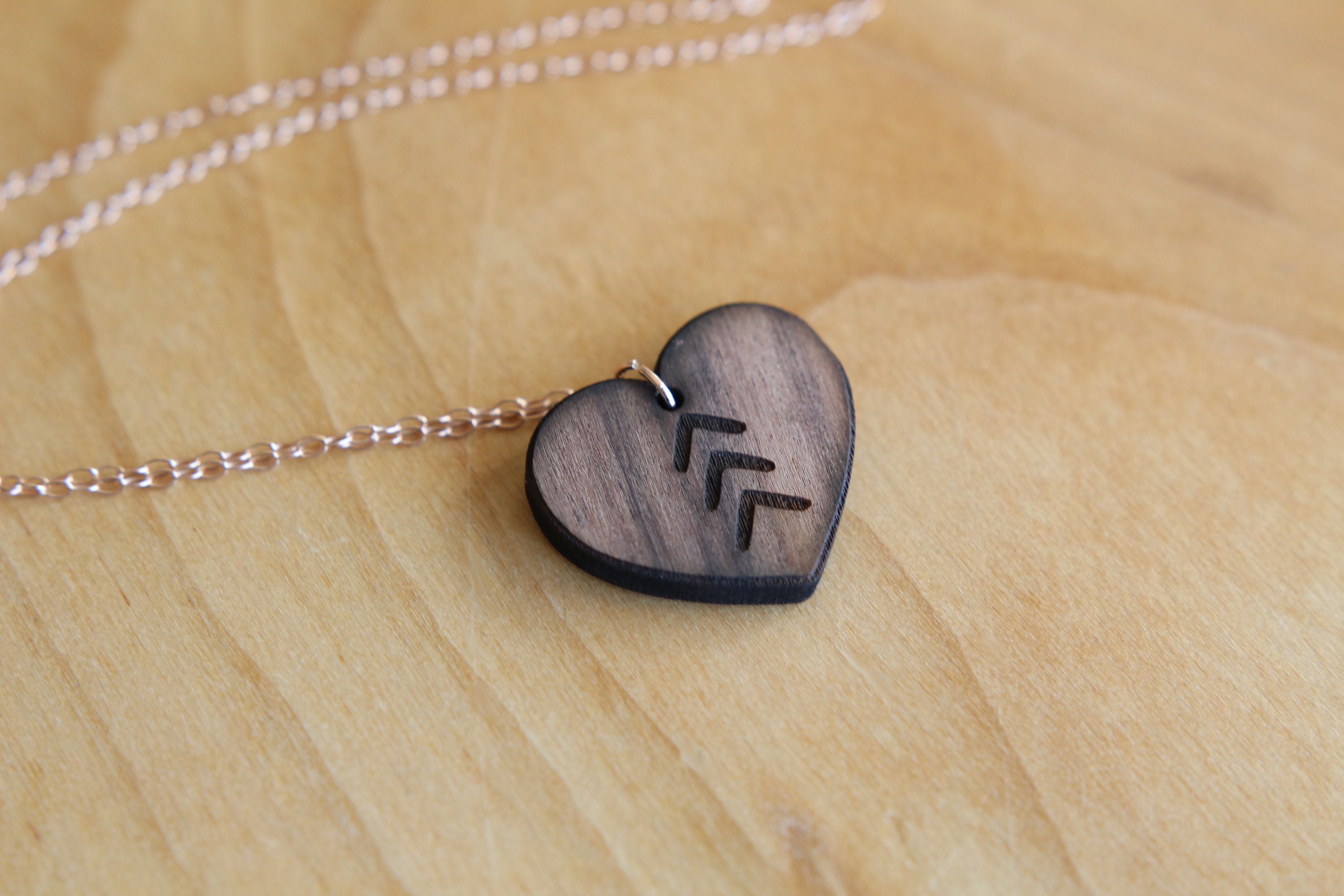 Three Arrows Down Syndrome Rosewood and Sterling Silver Necklace - Etsy