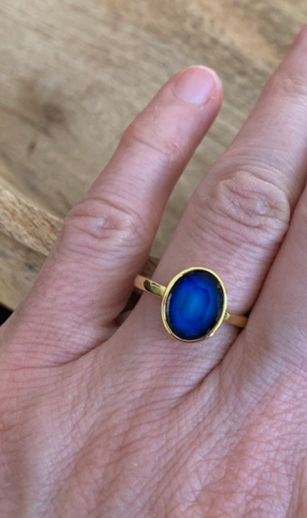 HH Color-changing Oval Mood Ring 18K Gold Vermeil - Etsy
