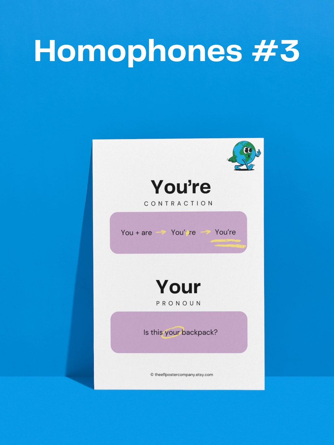Homophones #3 Poster | ESL | EFL | ESFOL | A2, A3, A4 Sizes Included ...