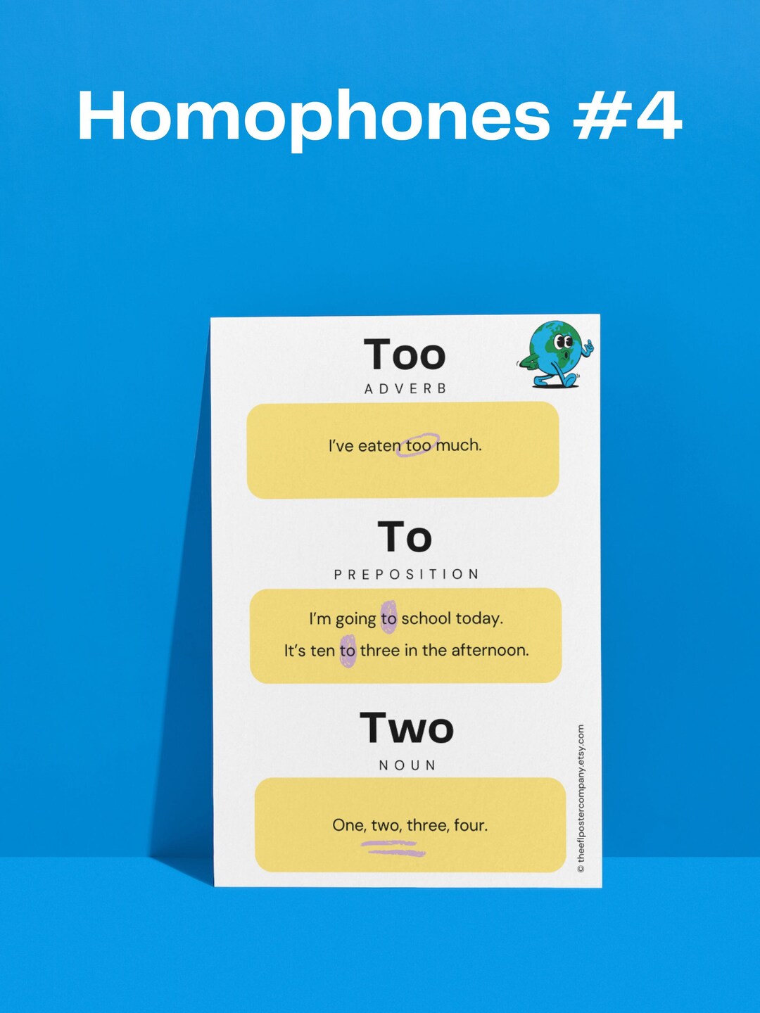 Homophones #4 Poster | ESL | EFL | ESFOL | A2, A3, A4 Sizes Included ...