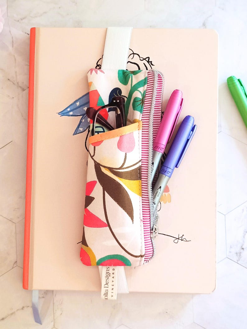Ruby Notebook Pouch: Elastic Pencil Bookmark Sewing Pattern (PDF and ...