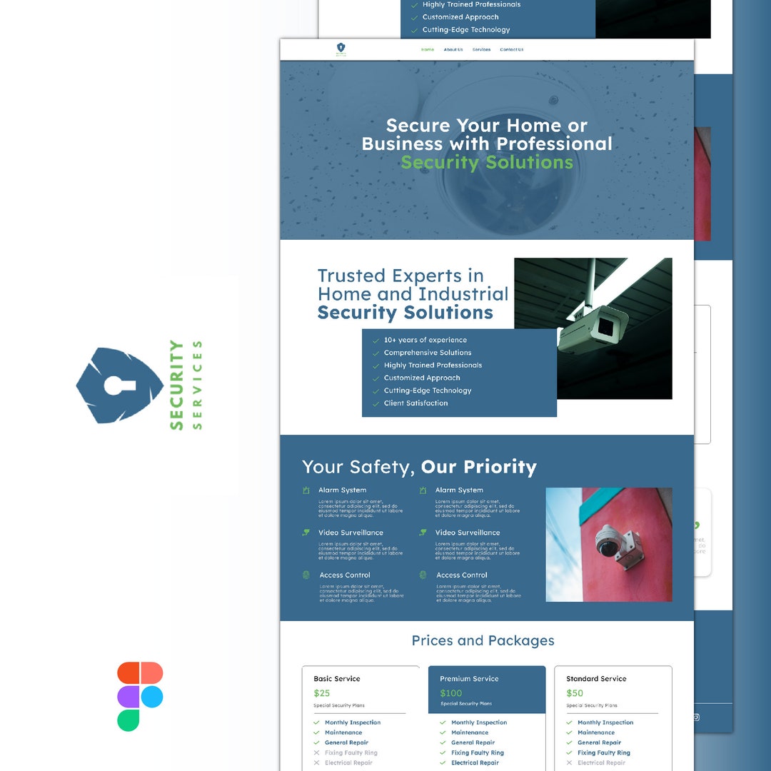 Security Agency Web Template Figma - Etsy
