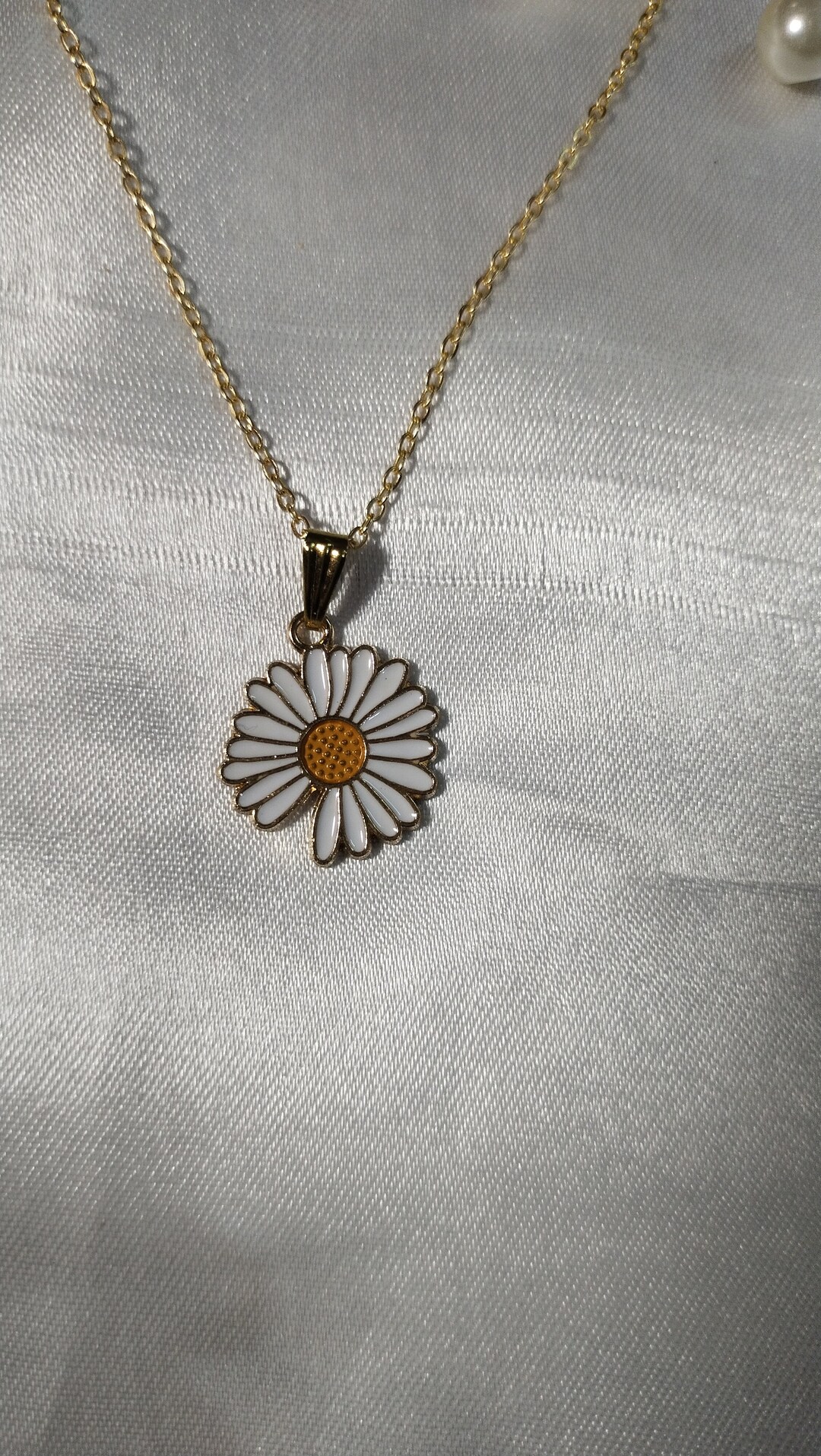 Flower Necklace, Tiny Flower Necklace, White Flower Necklace, Gifts for ...